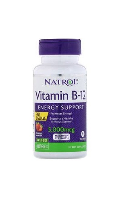Vitamina B12 5000 mcg Fast dissolve sublingual sabor morango 100 ...