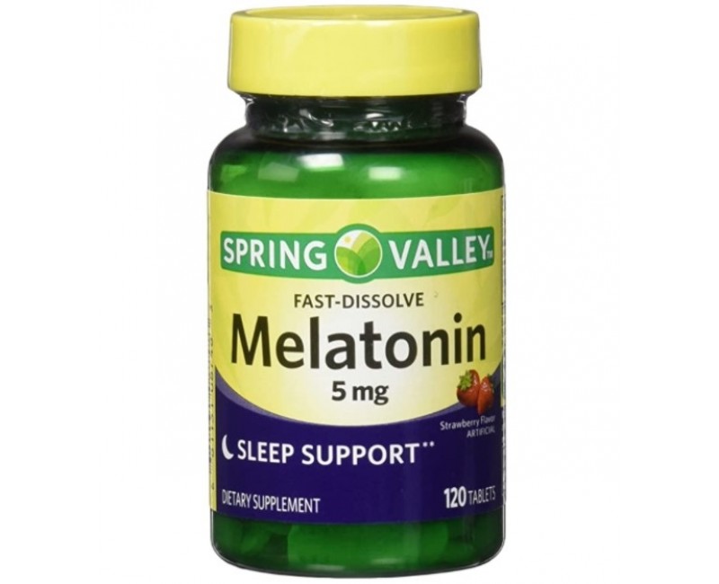 Melatonina 5mg FD 120 tablets morango Spring Valley - PL Suplementos